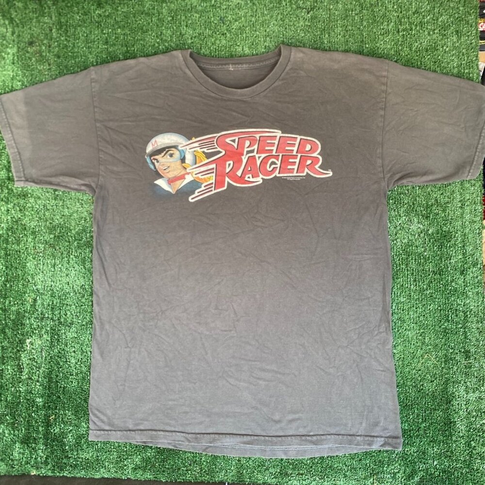 Vintage Y2k Speed Racer Shirt Rare Cartoon Racing Log… - Gem